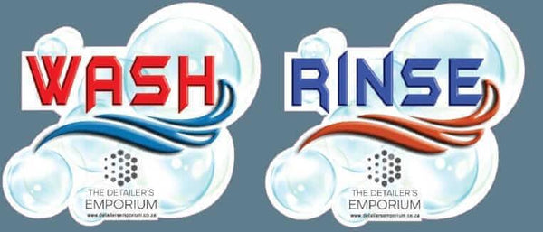 Wash & Rinse Bucket Sticker Set at R 69.00